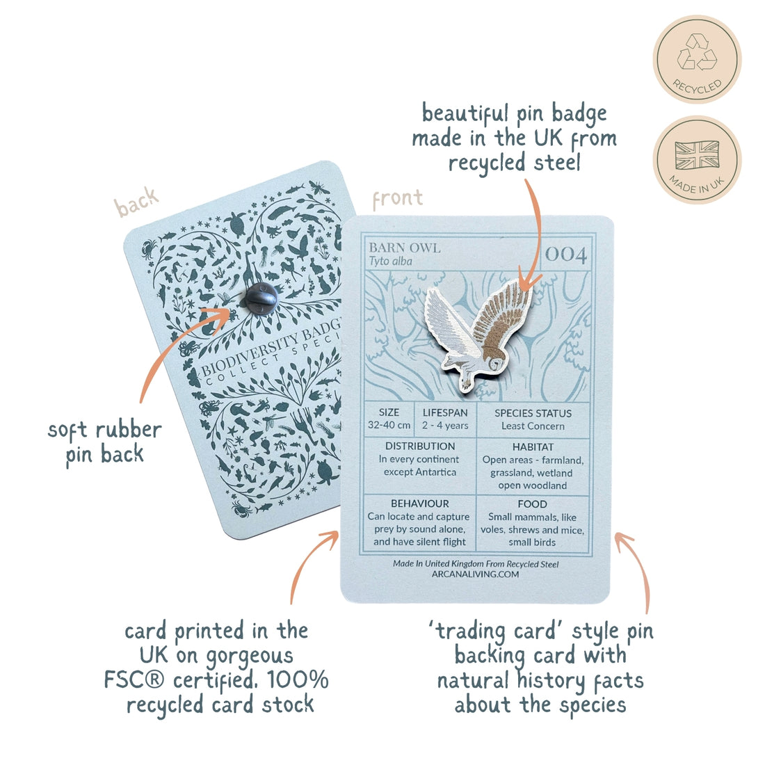 Barn Owl Biodiversity Badge – Arcana