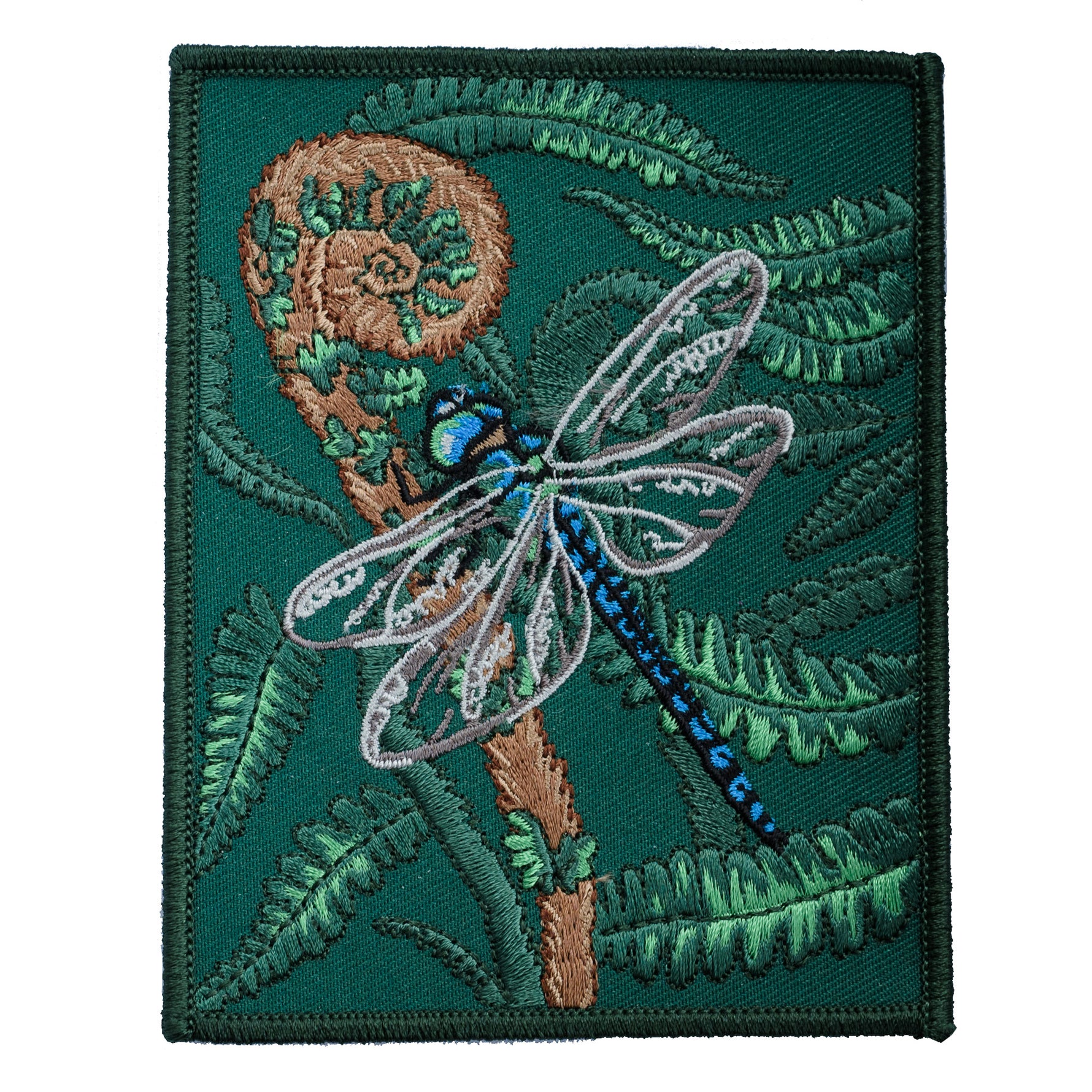 Dragonfly and Fern Embroidered Patch – Arcana